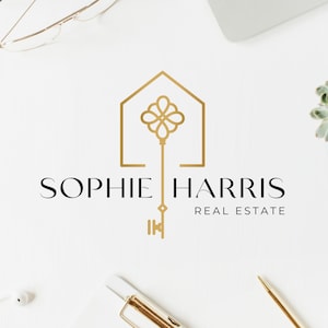 Real Estate Premade Logo, Golden Key Logo, Realtor Personalized ...