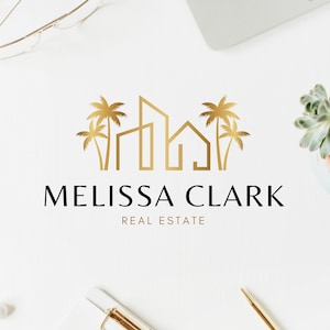 Real Estate Logo Palm Tree, Real Estate Agent Logo, Realtor Premade ...