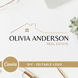 DIY Real Estate Logo, House Logo. Instant Access, Fully Editable Canva ...