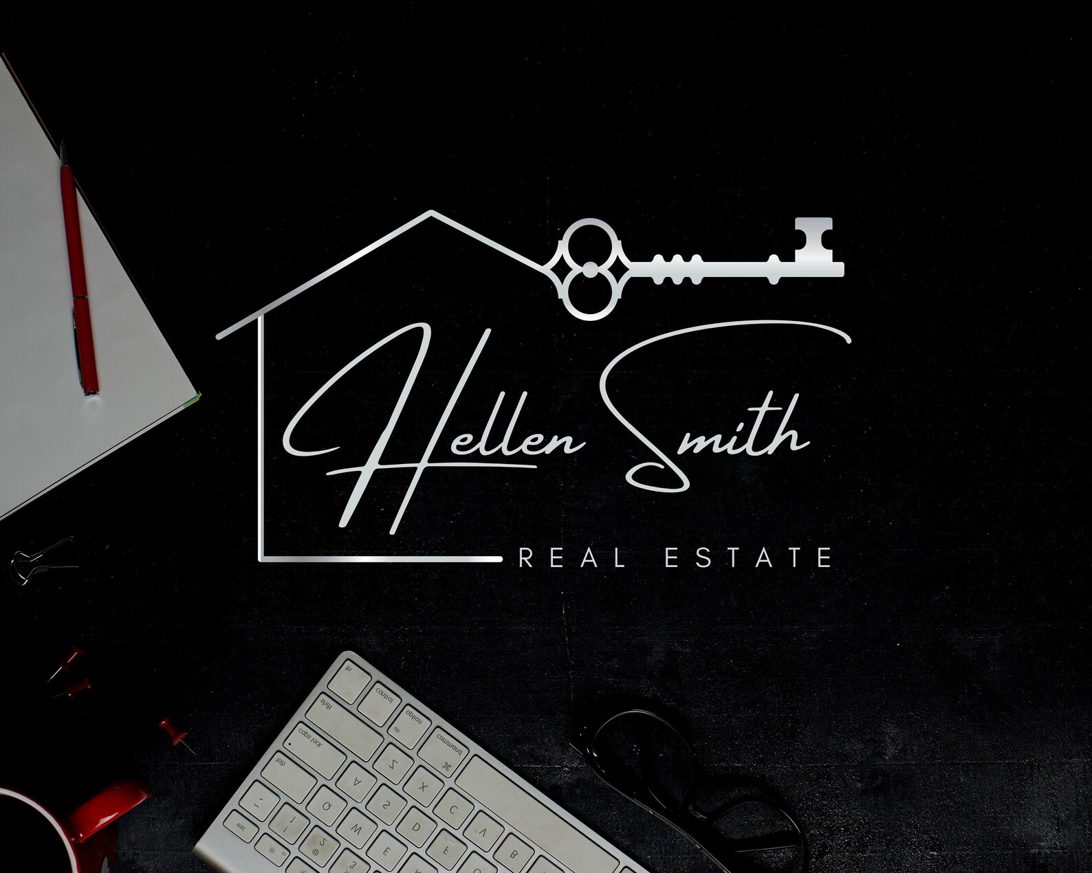 Premade Real Estate Logo SILVER Realtor Logo Submark and - Etsy