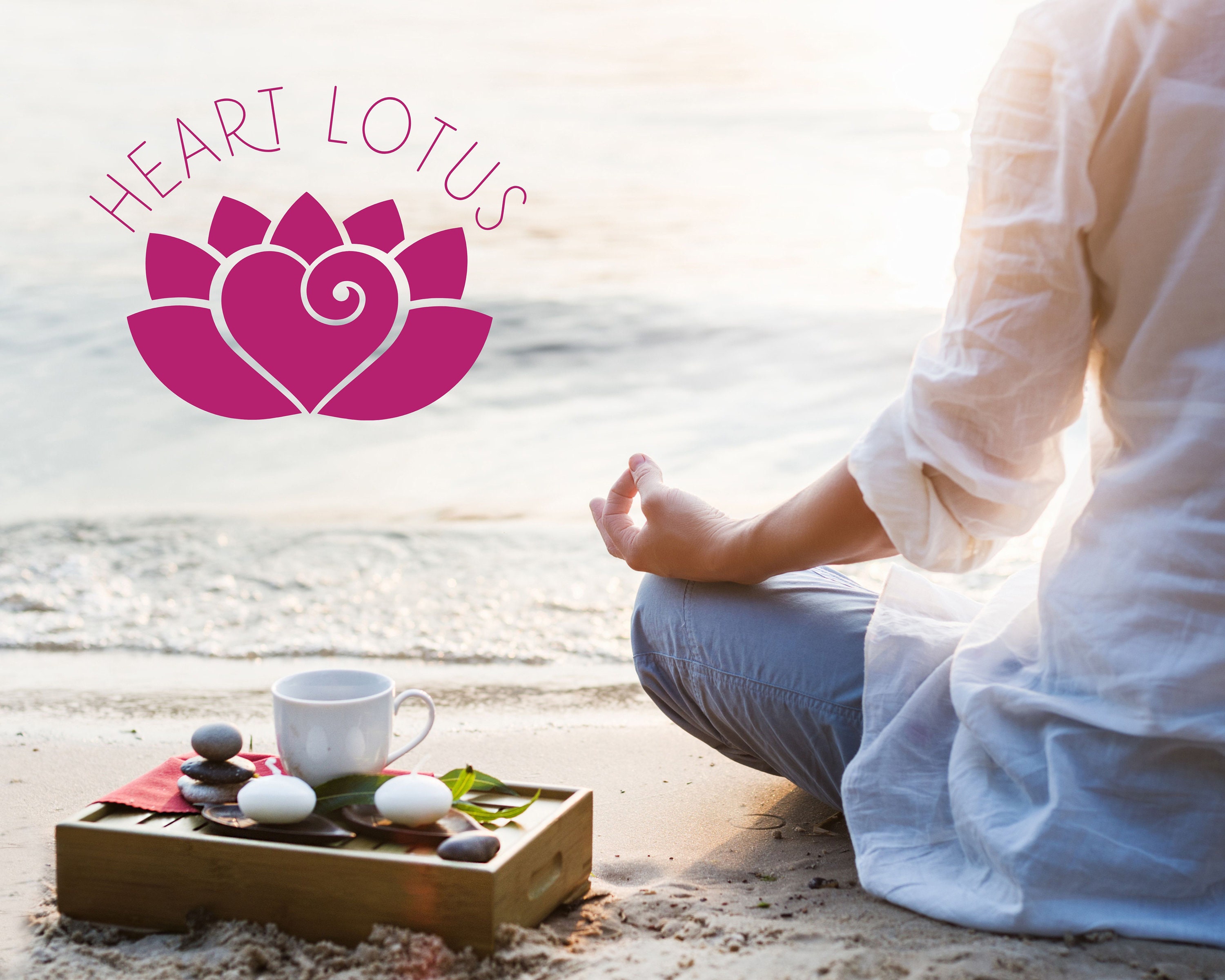 Editable Logo Template DIY Heart Lotus Spiritual Logo - Etsy