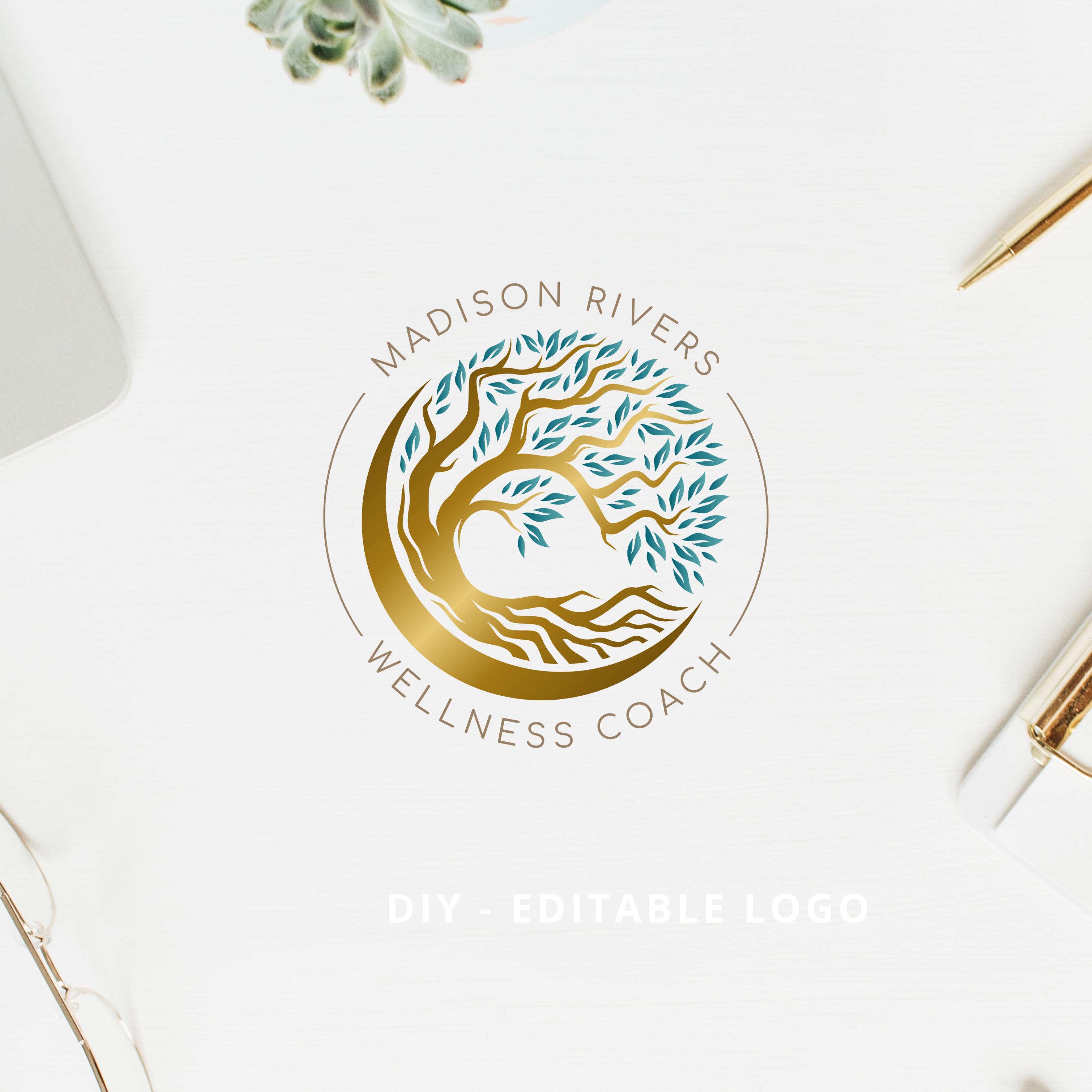 Tree of Life Premade Logo, Wellness Logo Design, Life Coaching Logo ...