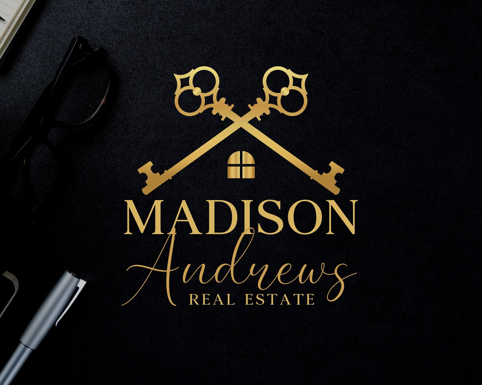Premade Real Estate Golden Keys Logo - Transparent PNG, PDF, SVG, Web ...