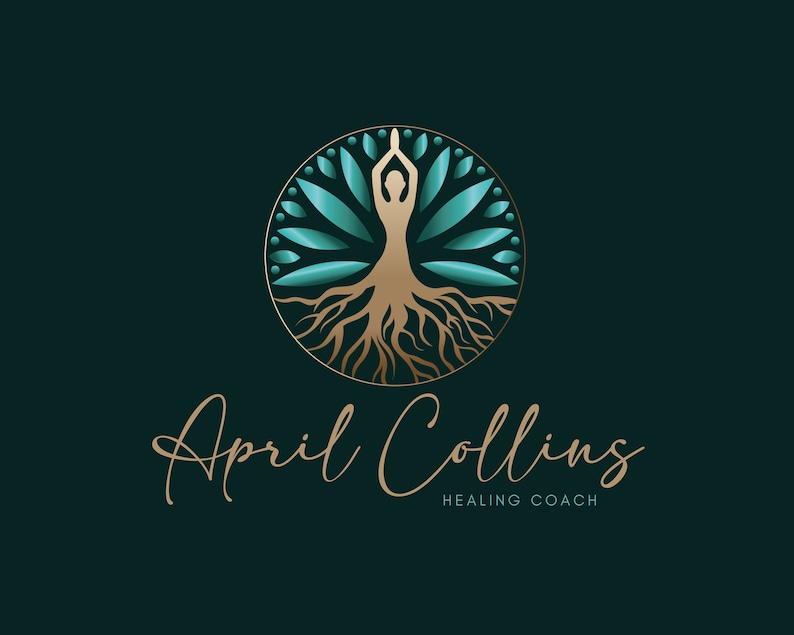 Premade Logo Design Tree of Life Spiritual Green Teal - Etsy