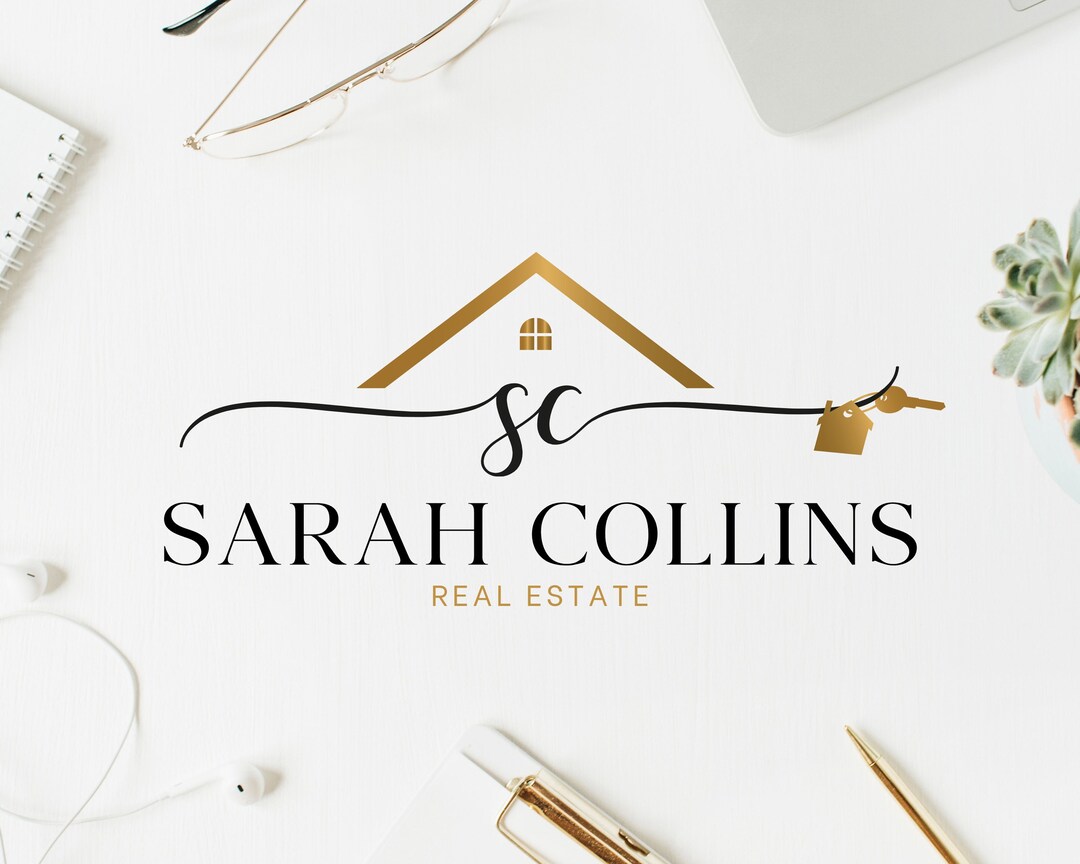 Premade Real Estate Logo - Gold Realtor - Logo, Submark and Watermarks ...