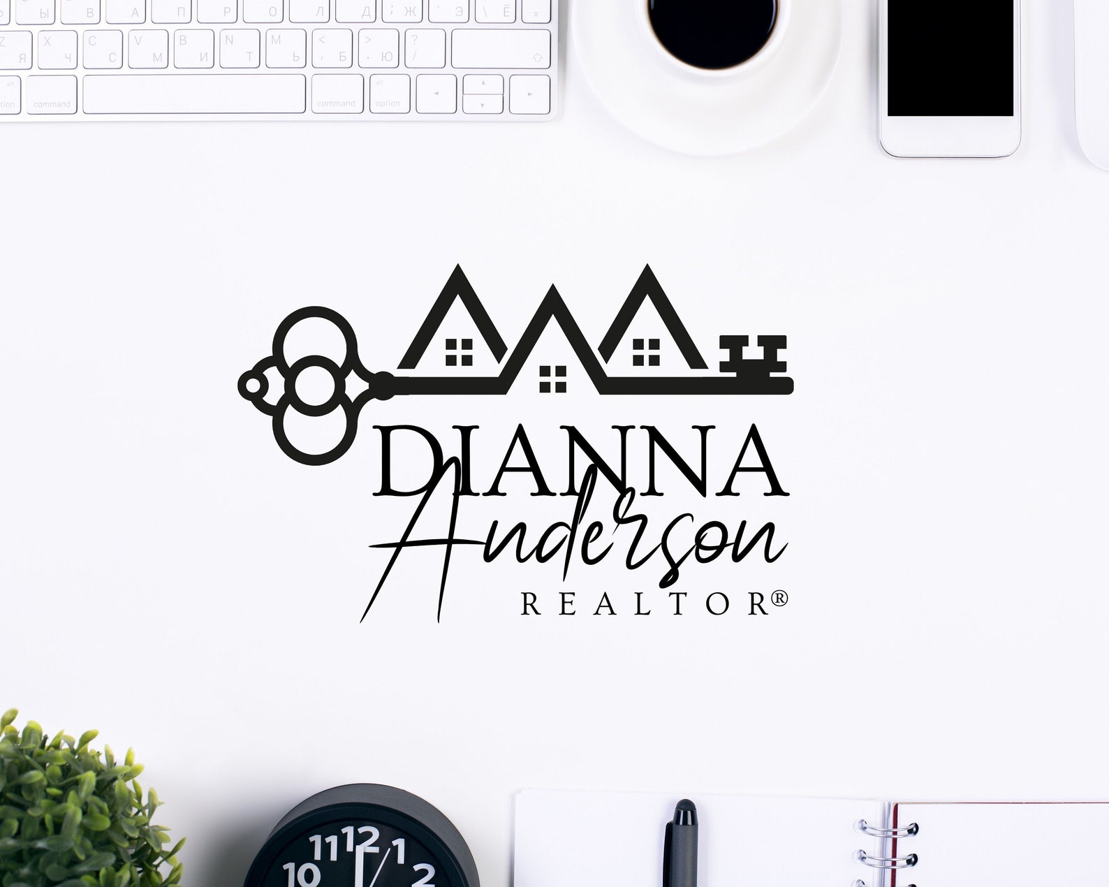 Real Estate Logo Design Realtor Black Logo Logo, Submark and Watermarks ...