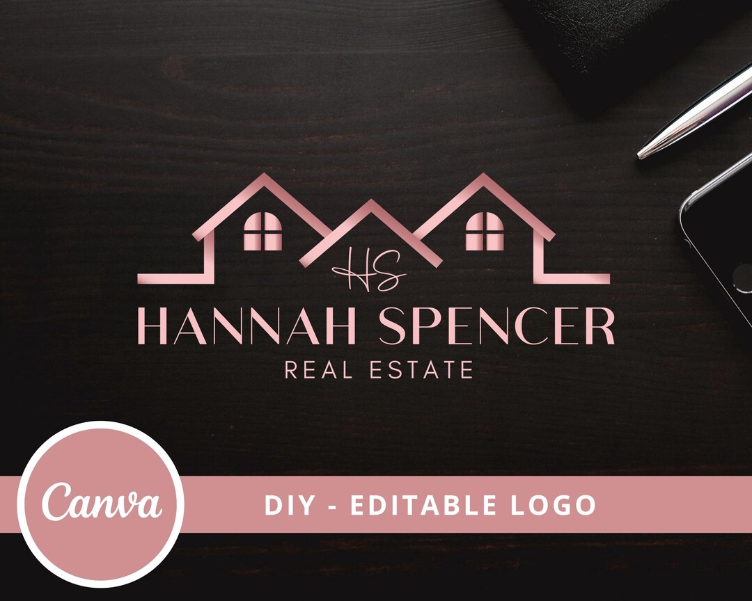 DIY Real Estate Logo Design Template, Editable Agent Logo, Realtor Logo ...