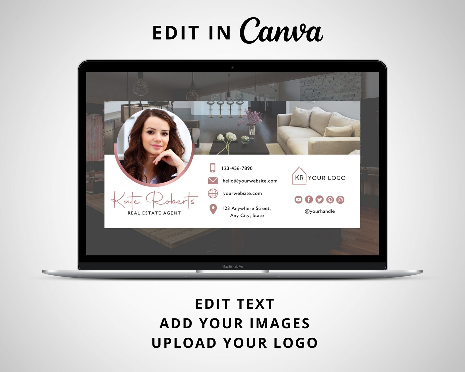 DIY Email Footer Template - Editable Email Signature - Canva Template ...
