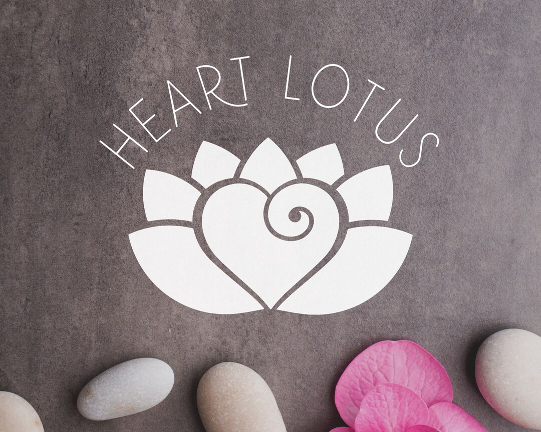 Editable Logo Template DIY Heart Lotus, Spiritual Logo Design, Yoga ...