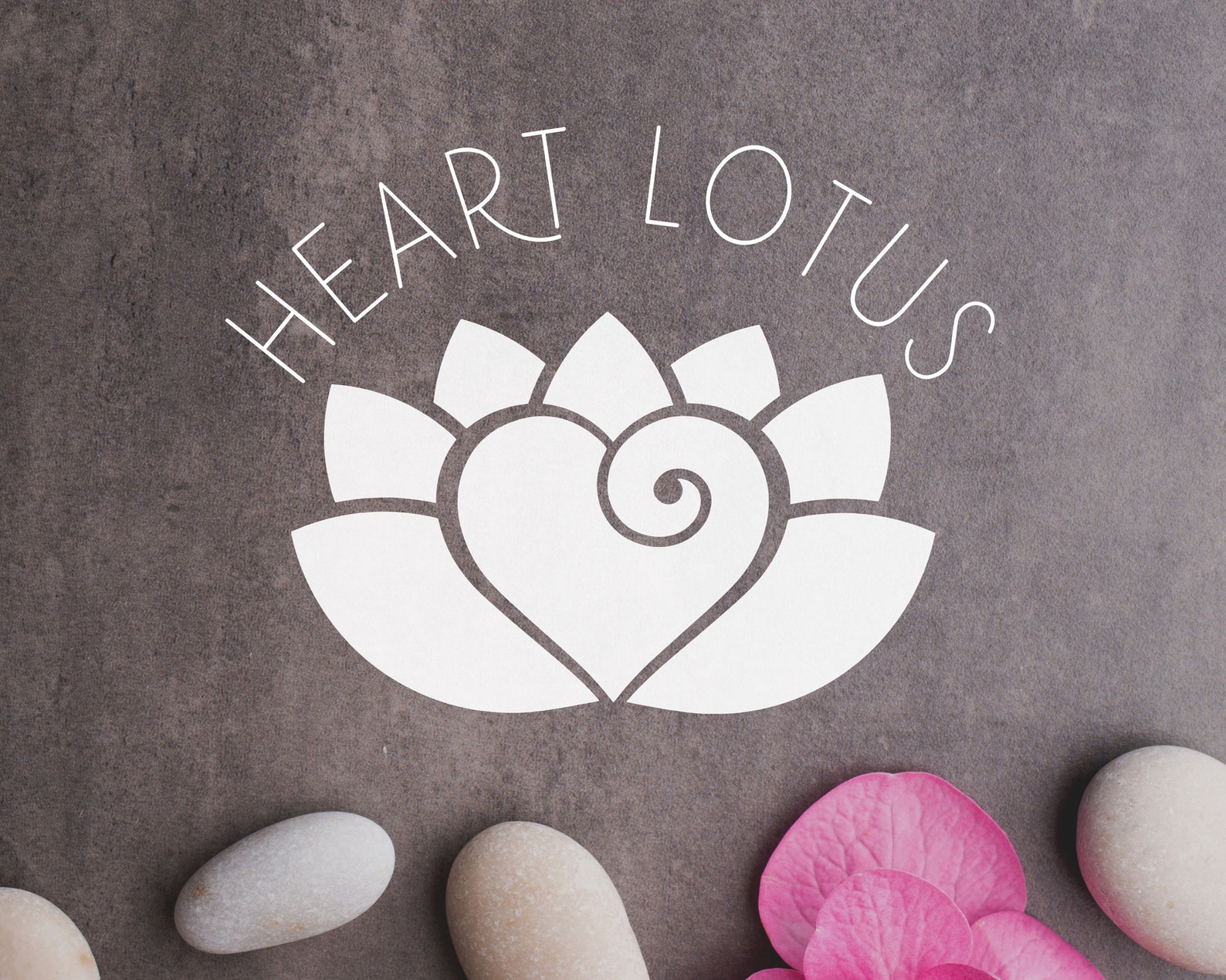 Editable Logo Template DIY Heart Lotus Spiritual Logo - Etsy