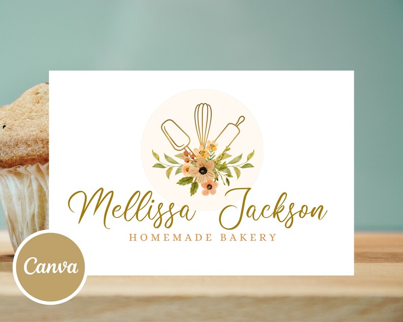 DIY Vintage Bakery Logo Design Canva Editable Template - Etsy