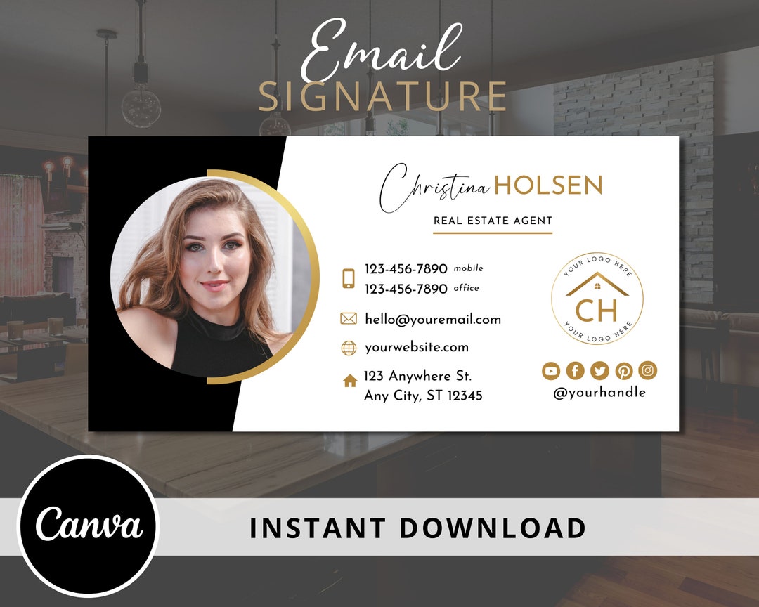 DIY Email Signature Template for Real Estate Agents, Email Footer ...