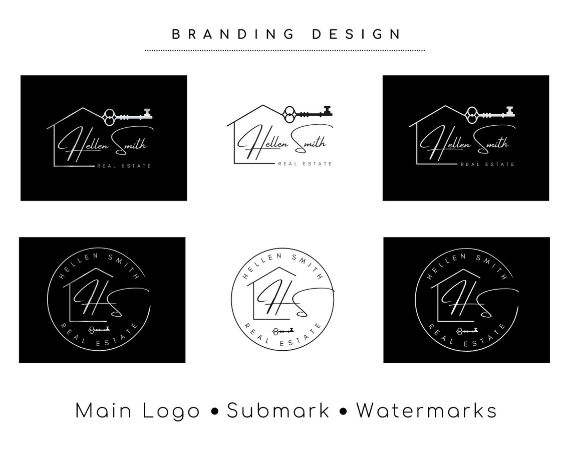 Premade Real Estate Logo SILVER Realtor Logo Submark and - Etsy