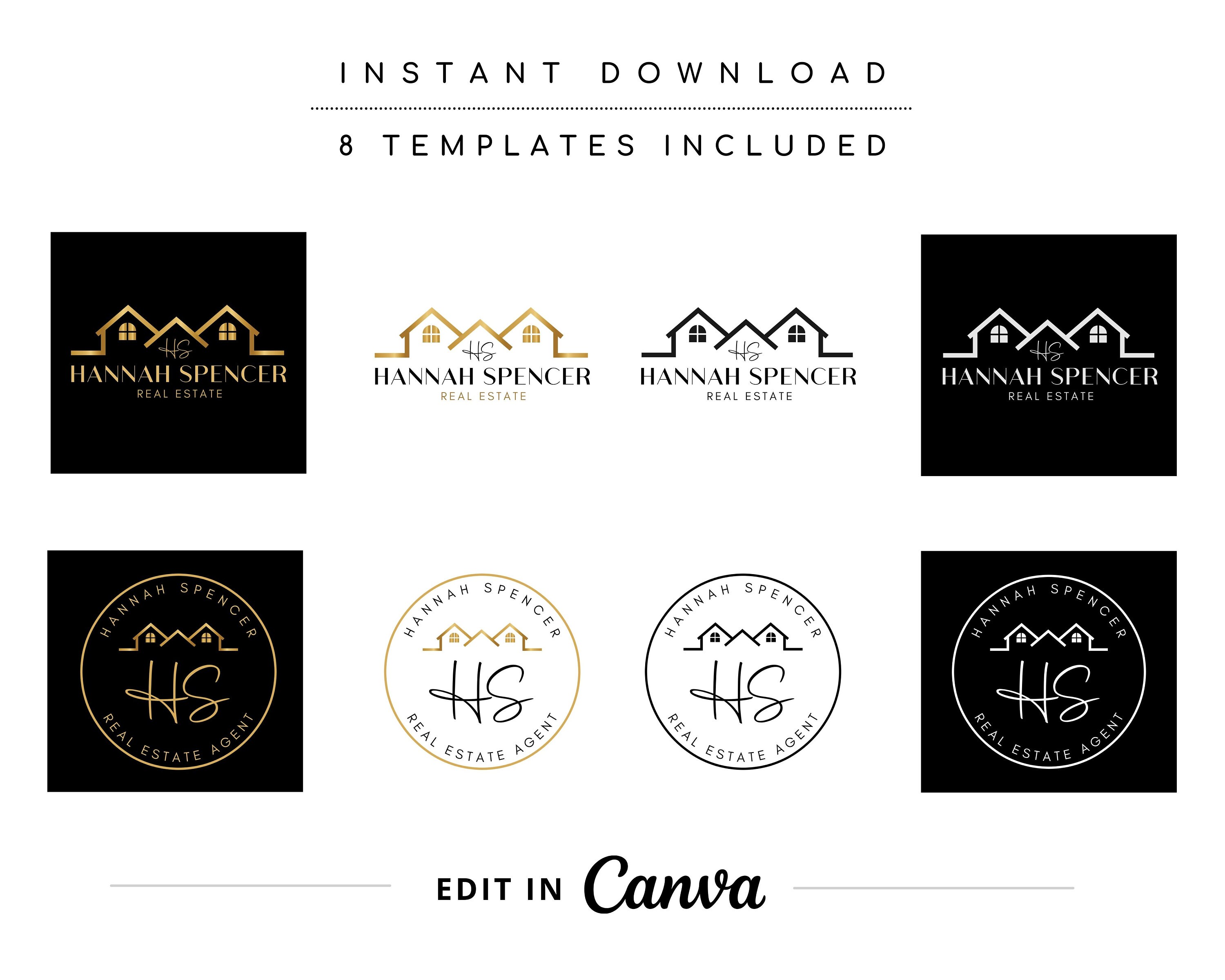 Editable Logo Design, DIY Real Estate Logo Template, Realtor Logo ...