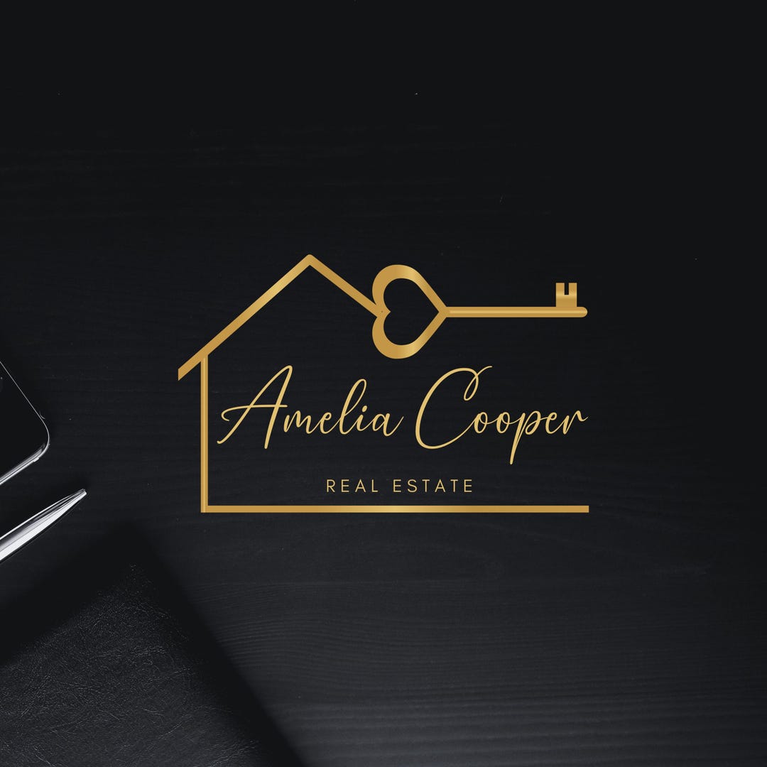 Premade Real Estate Logo, Heart Key Logo Design, House Logo, Broker ...