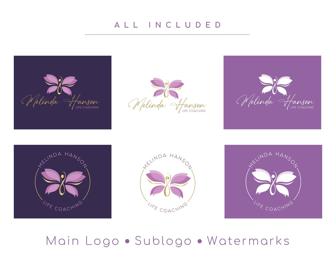 Butterfly Premade Logo Designs - Wellness, Psychology, Jewelry Logo ...