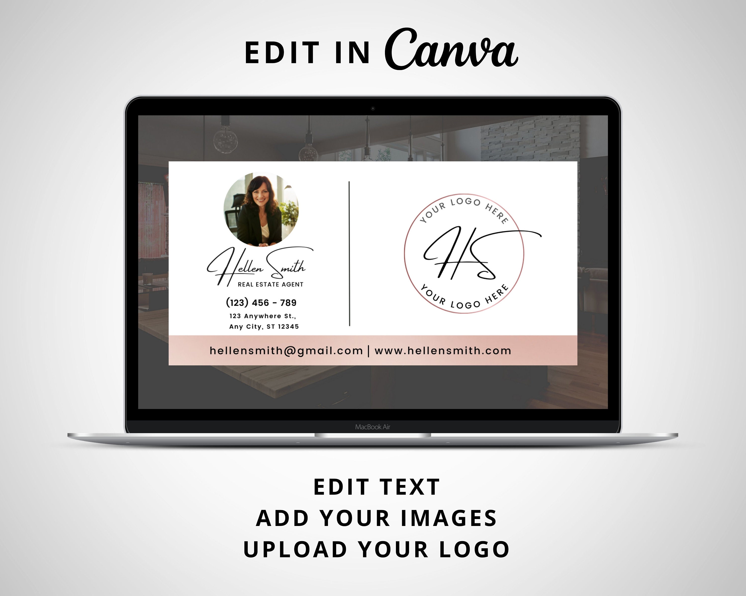Email Signature Editable Canva Template Rose Gold Gmail - Etsy