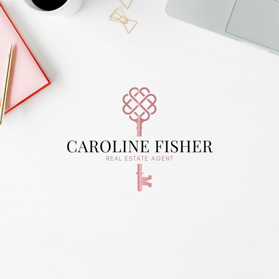 Real Estate Premade Logo, Luxury Gold Key Logo, Realtor Personalized ...