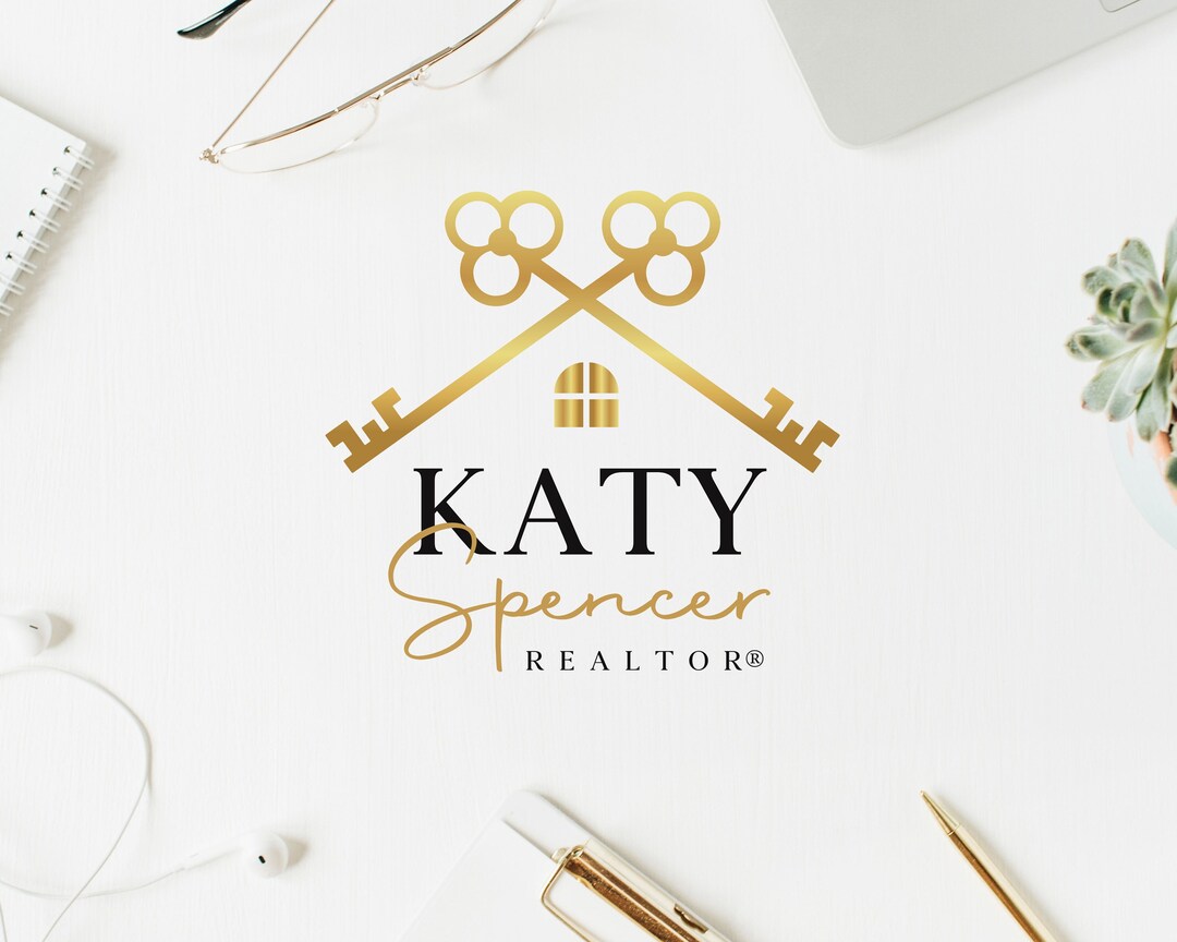 REALTOR Premade Logo Real Estate Stamp, Submark and Watermarks, Golden ...