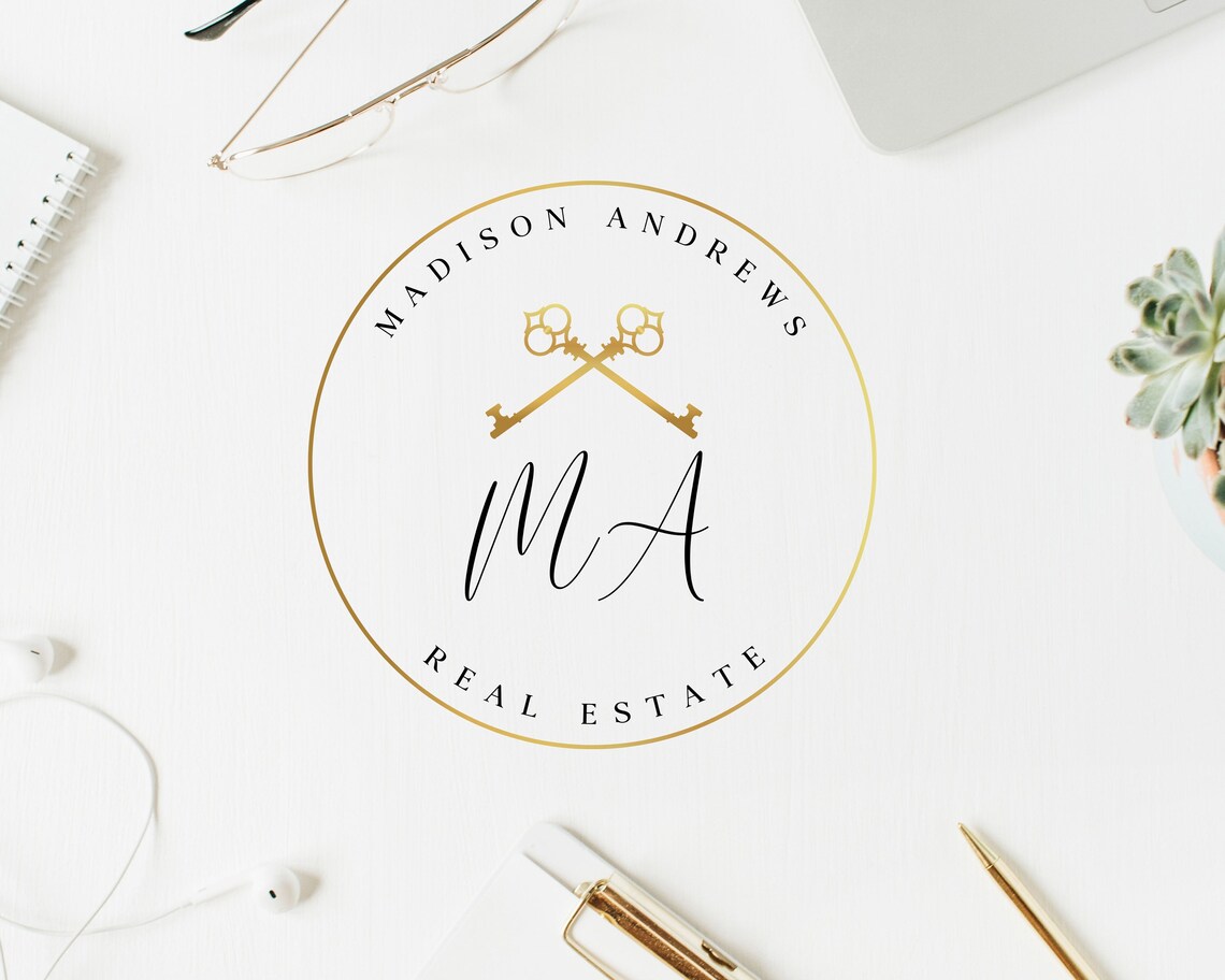 Premade Real Estate Golden Keys Logo - Transparent PNG, PDF, SVG, Web ...