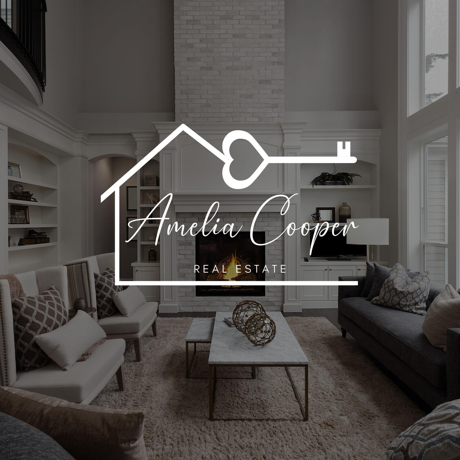 Premade Real Estate Logo, Heart Key Logo Design, House Logo, Broker ...
