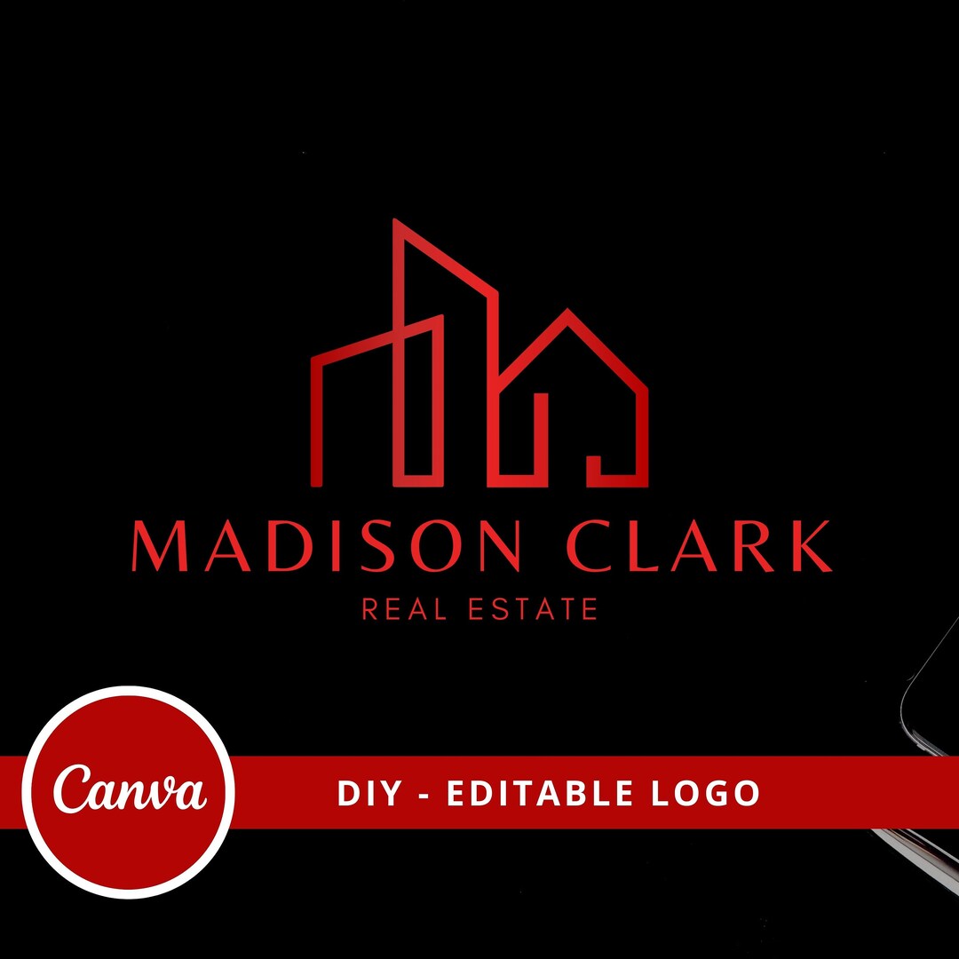 DIY Real Estate Logo Design, Fully Editable, Canva Template, Modern ...