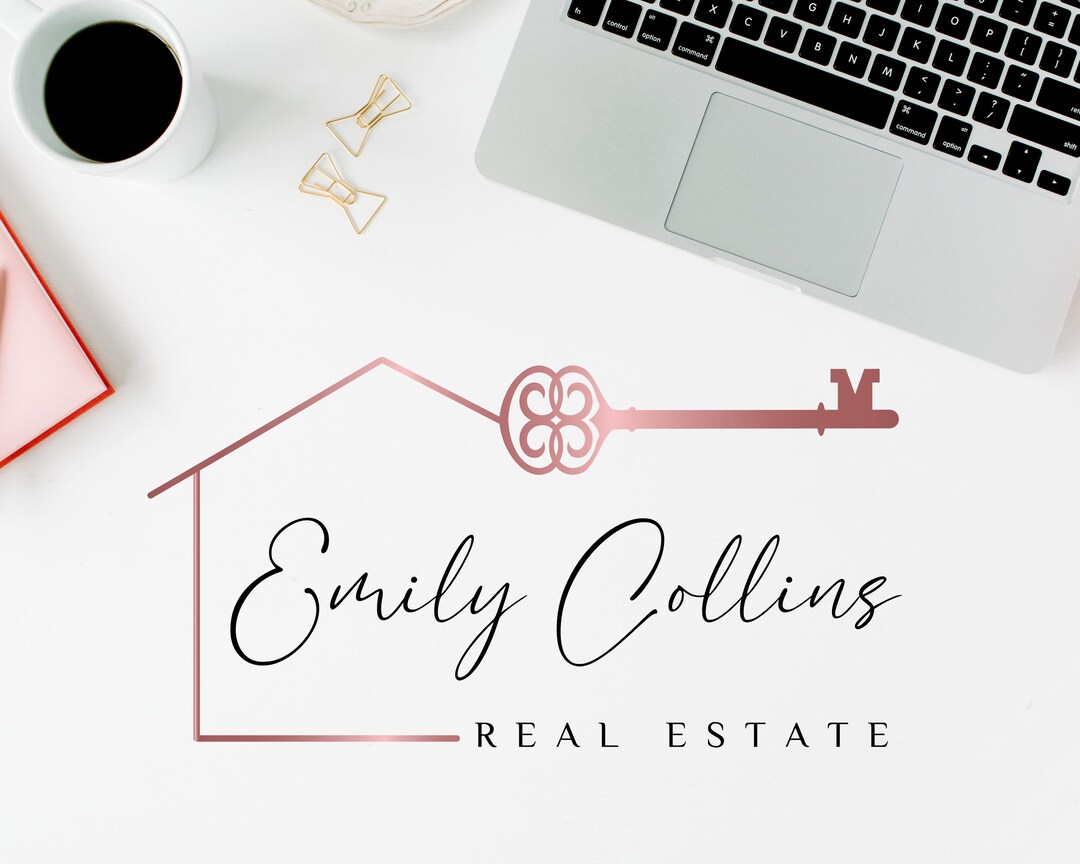 Real Estate Rose Gold Logo Design - Main Logo, Submark Logo Stamp and ...