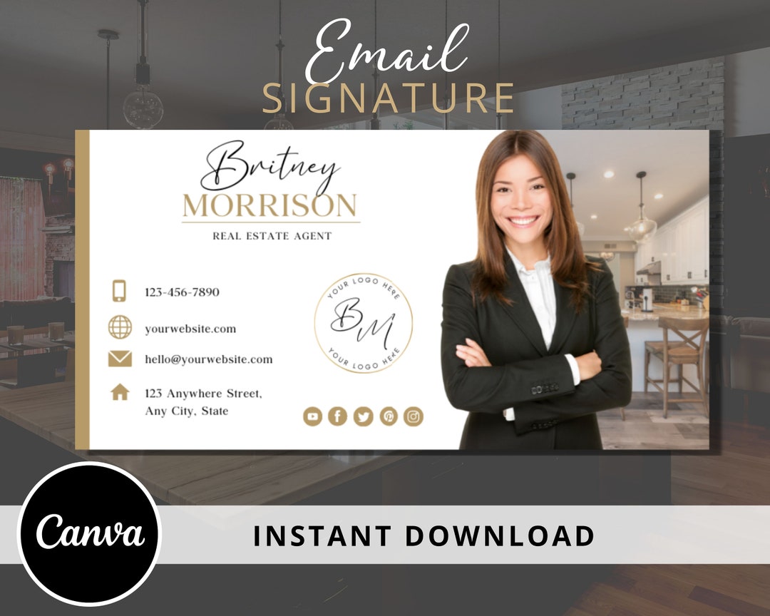 DIY Email Signature Template for Real Estate Agents, Email Footer ...