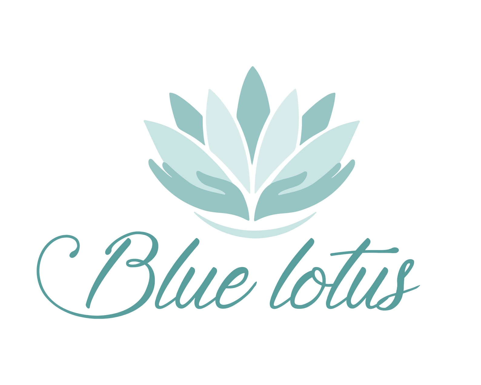Blue Lotus Logo Yoga Logo Spa Logo Hand Logo Meditation - Etsy