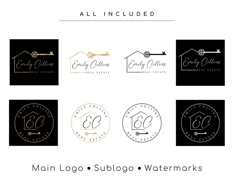 Premade Real Estate Logo Gold Realtor Logo Submark and | Etsy