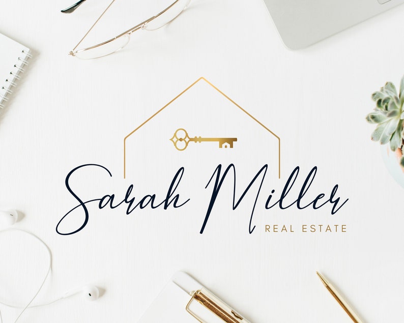 Premade Real Estate Golden Logo Main Logo Submark Logo and - Etsy