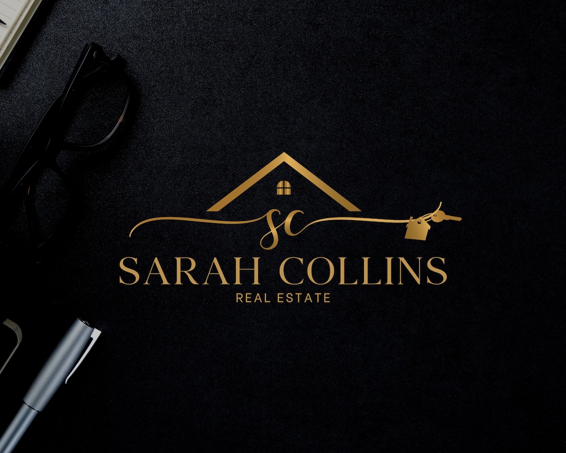 Premade Real Estate Logo - Gold Realtor - Logo, Submark and Watermarks ...