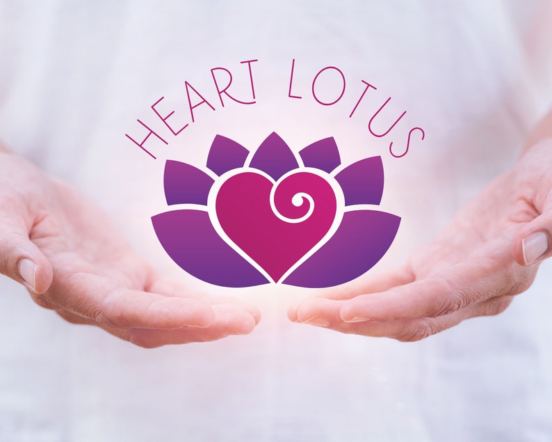 Editable Logo Template DIY Heart Lotus Spiritual Logo - Etsy