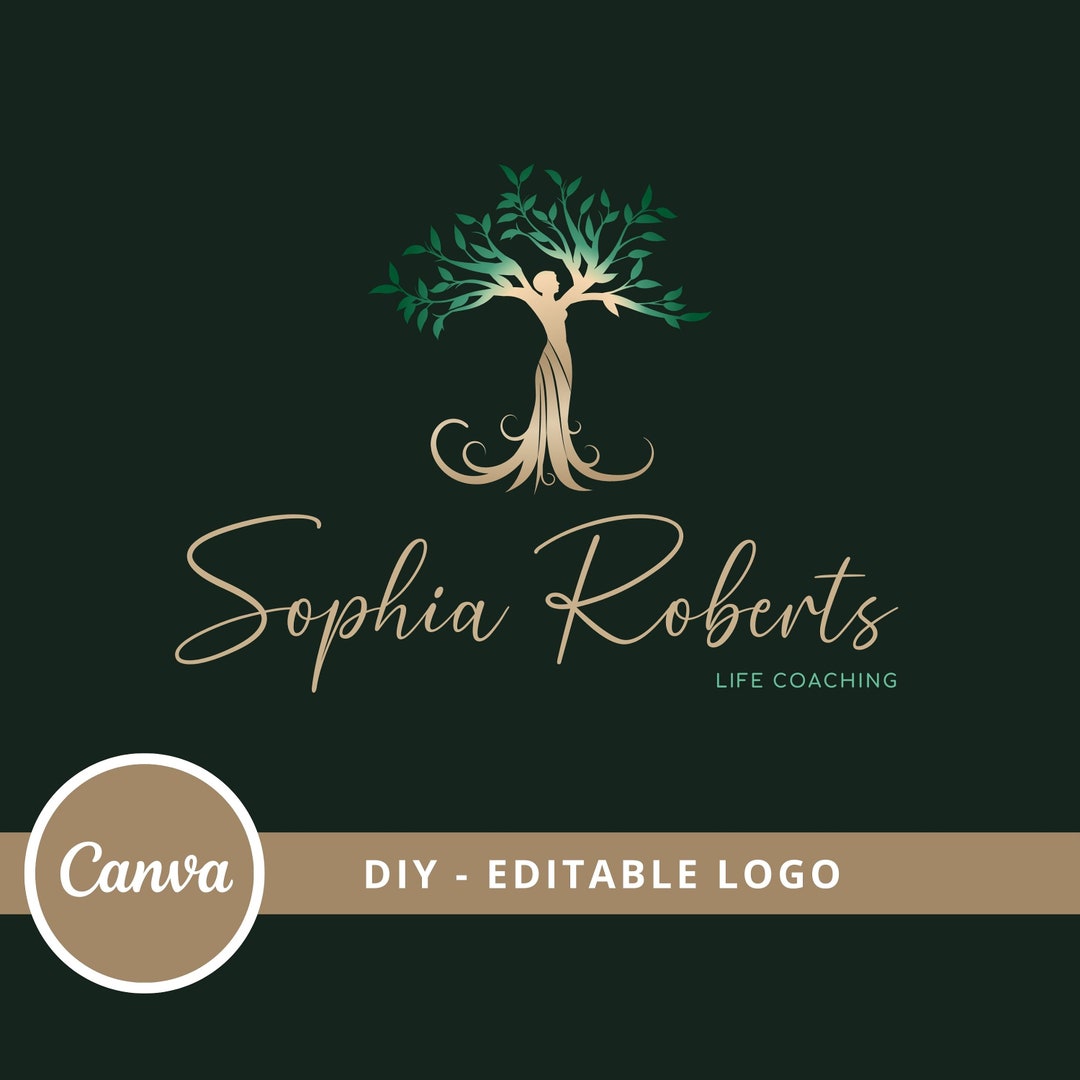 DIY Tree of Life Woman Logo Design, Editable Wellness Logo Template ...
