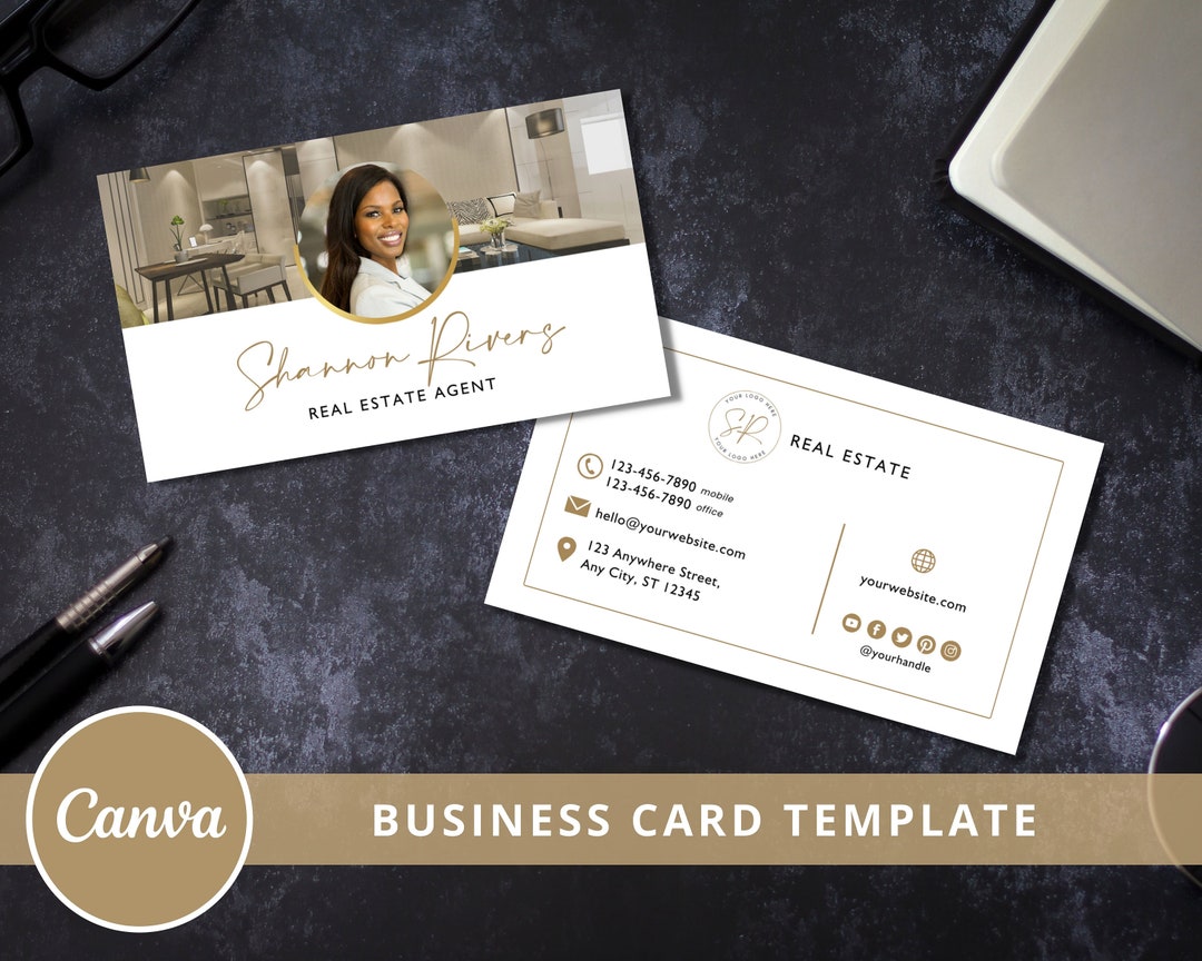 Real Estate Business Card Template - Editable Card Design Template in ...