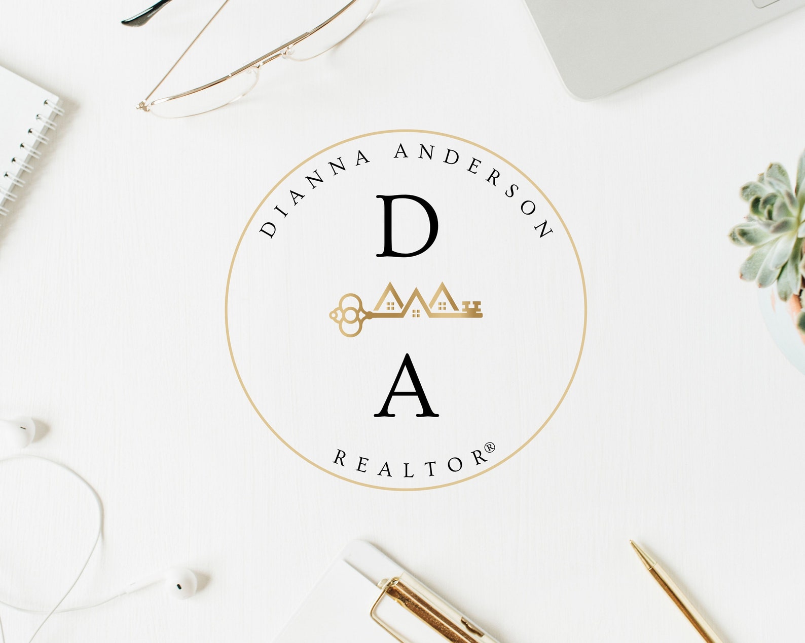 Premade Real Estate Logo - Realtor Golden Logo - Logo, Submark and ...