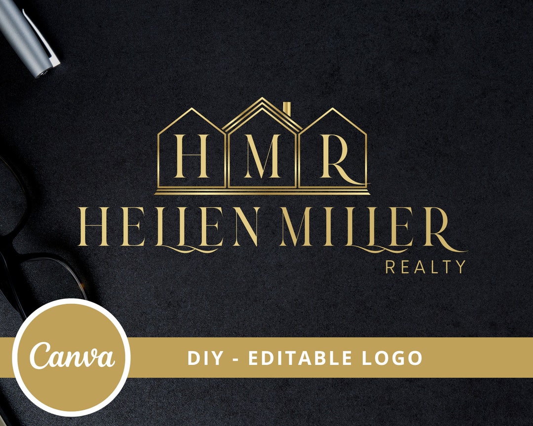 DIY Real Estate Logo for Brokers, Logo Canva Template for Realtors ...