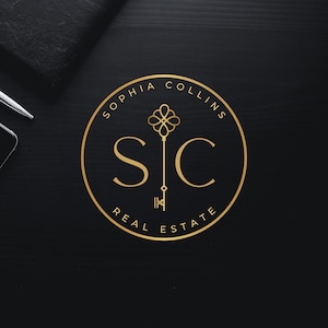 Real Estate Premade Logo, Luxury Gold Key Logo, Realtor Personalized ...