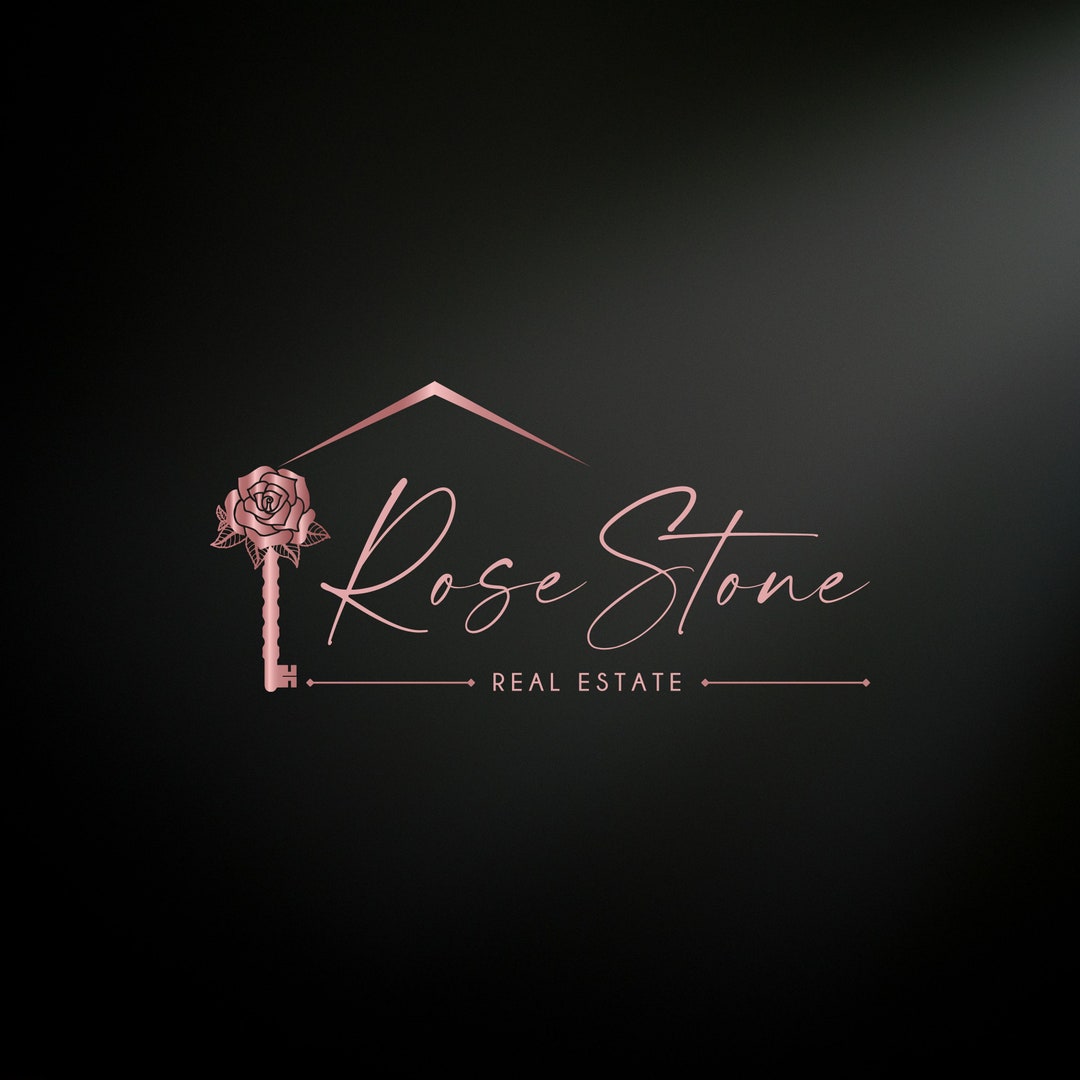 Real Estate Logo Design, Rose Gold Logos, Flower Logo, House Logo ...