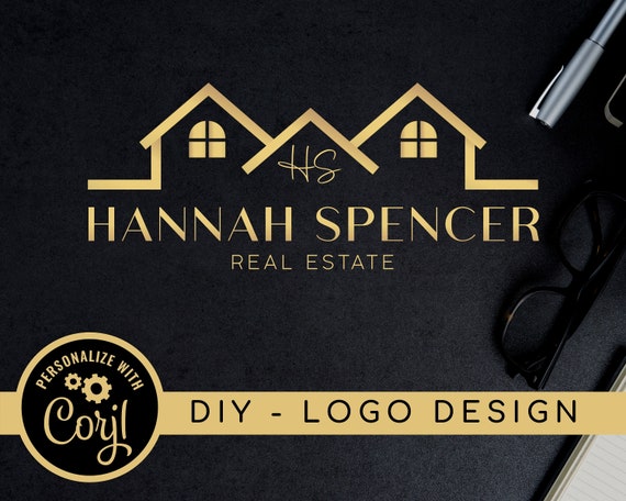 EDITABLE Gold Realtor Logo Premade Real Estate Logo Template - Etsy
