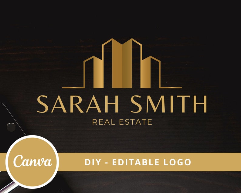 Editable Real Estate Logo Design DIY Logo Modern Buildings - Etsy