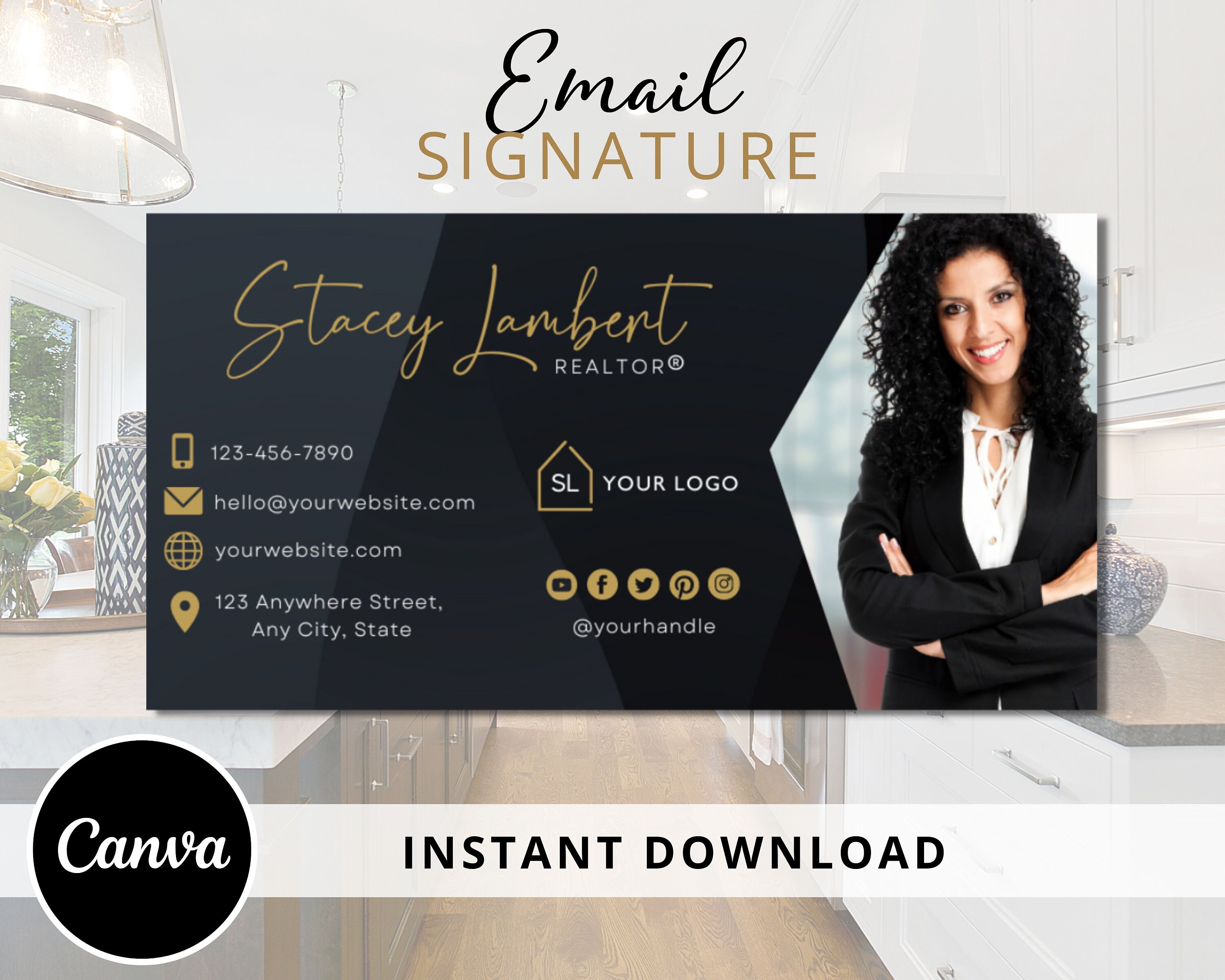 DIY Email Signature Template for Real Estate Agents, Email Footer ...