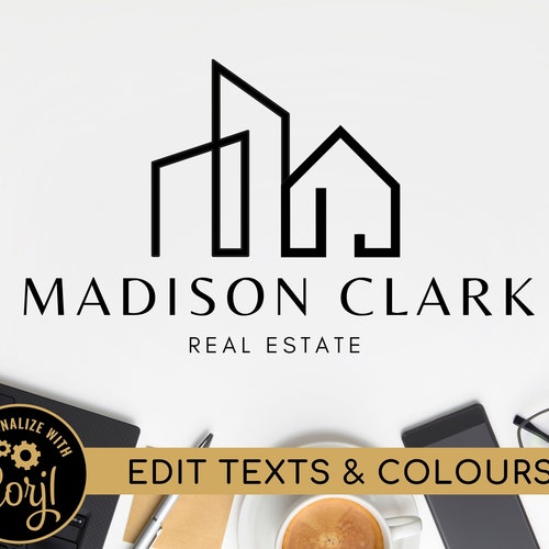 Editable Real Estate Logo Design DIY Logo Canva Template - Etsy