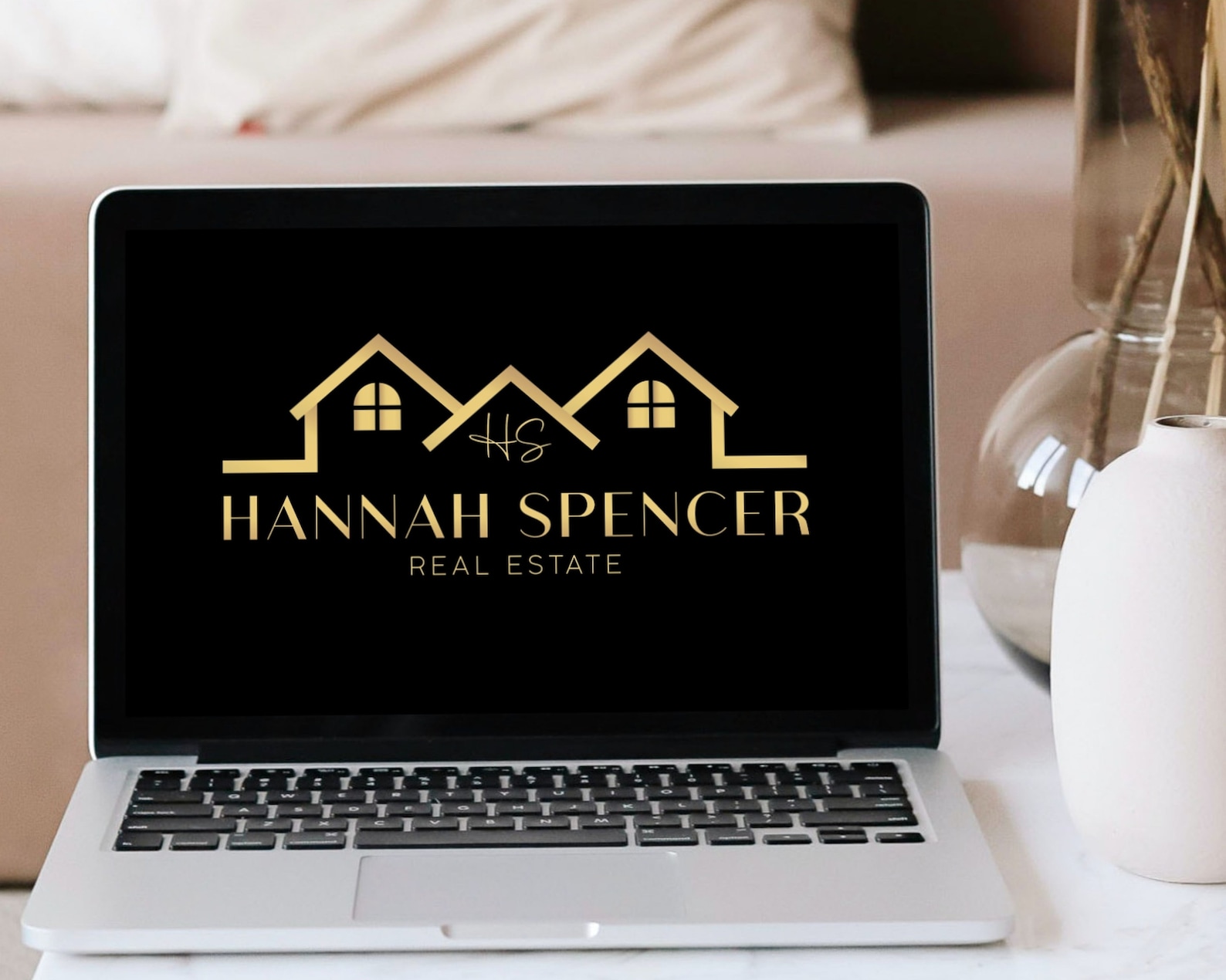 EDITABLE Gold Realtor Logo Premade Real Estate Logo Template - Etsy