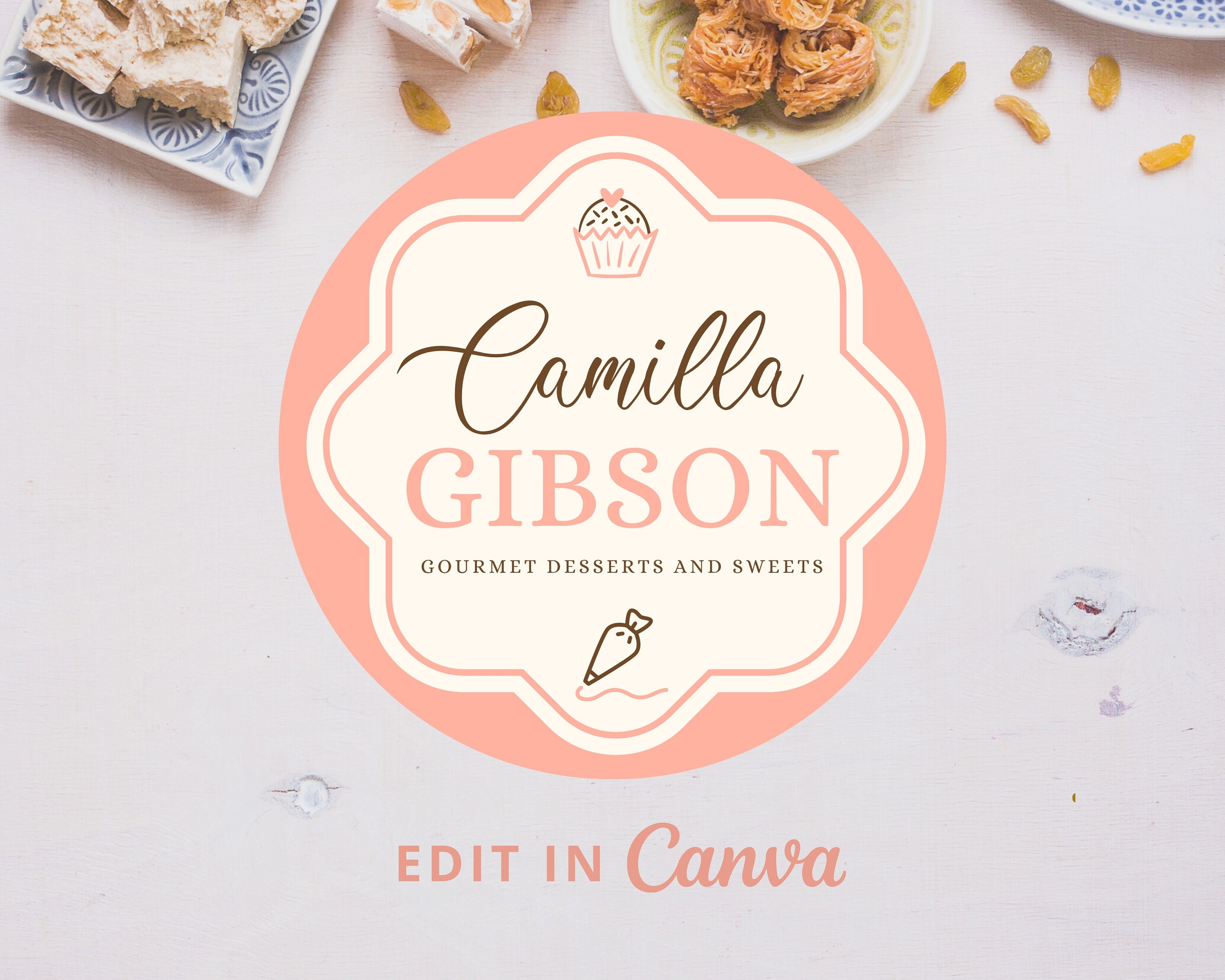DIY Editable Bakery Logo Template Made in Canva Fully - Etsy