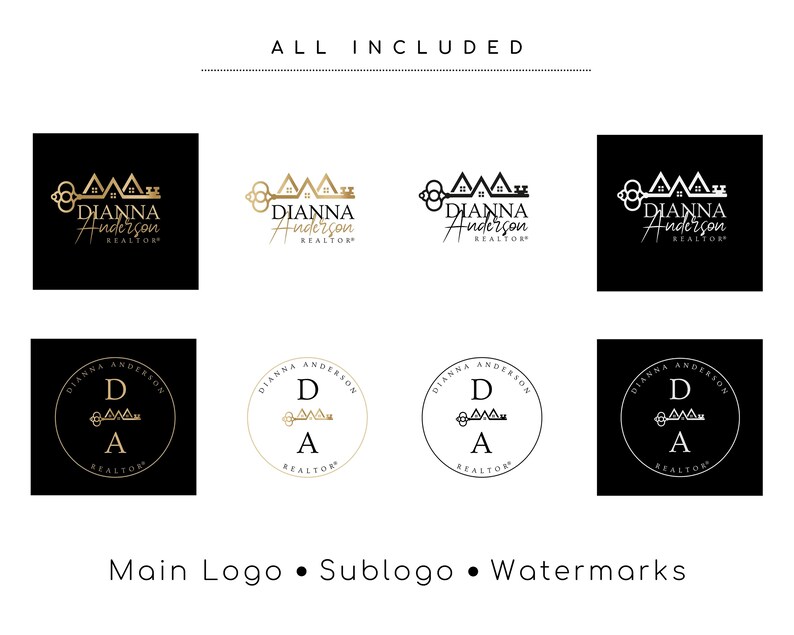 Real Estate Logo Design Realtor Black Logo Logo Submark | Etsy