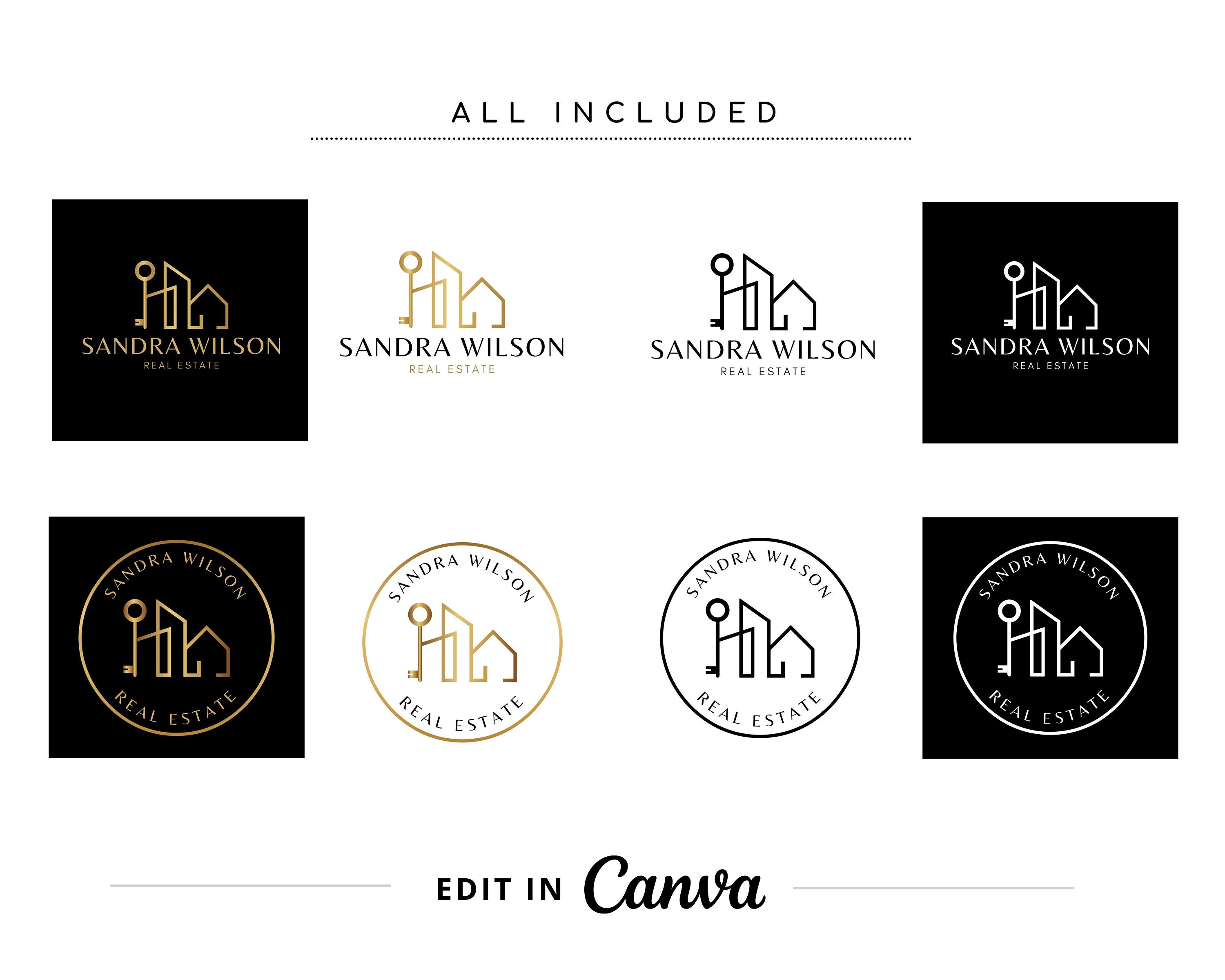 Real Estate Logo Design - Modern Buildings Logo, House Logo, Key Logo ...