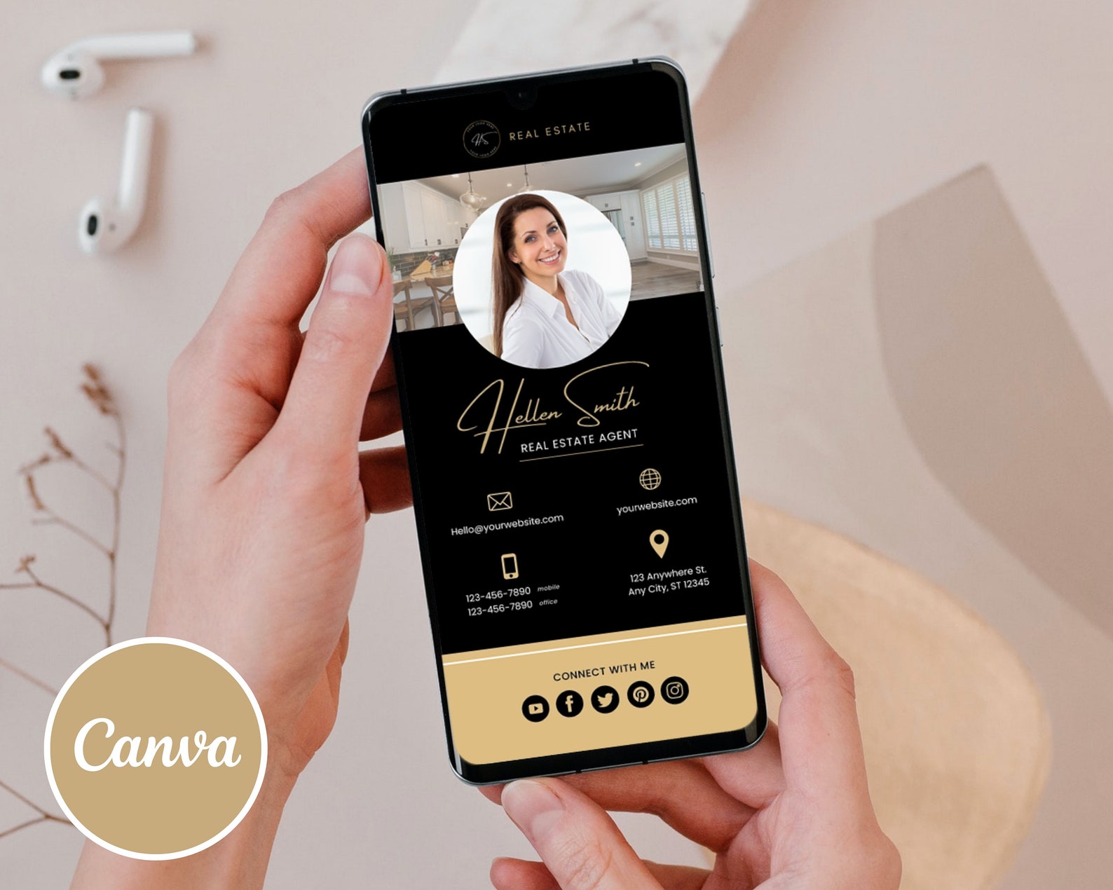 Editable Virtual Business Card Digital Business Card for Real - Etsy