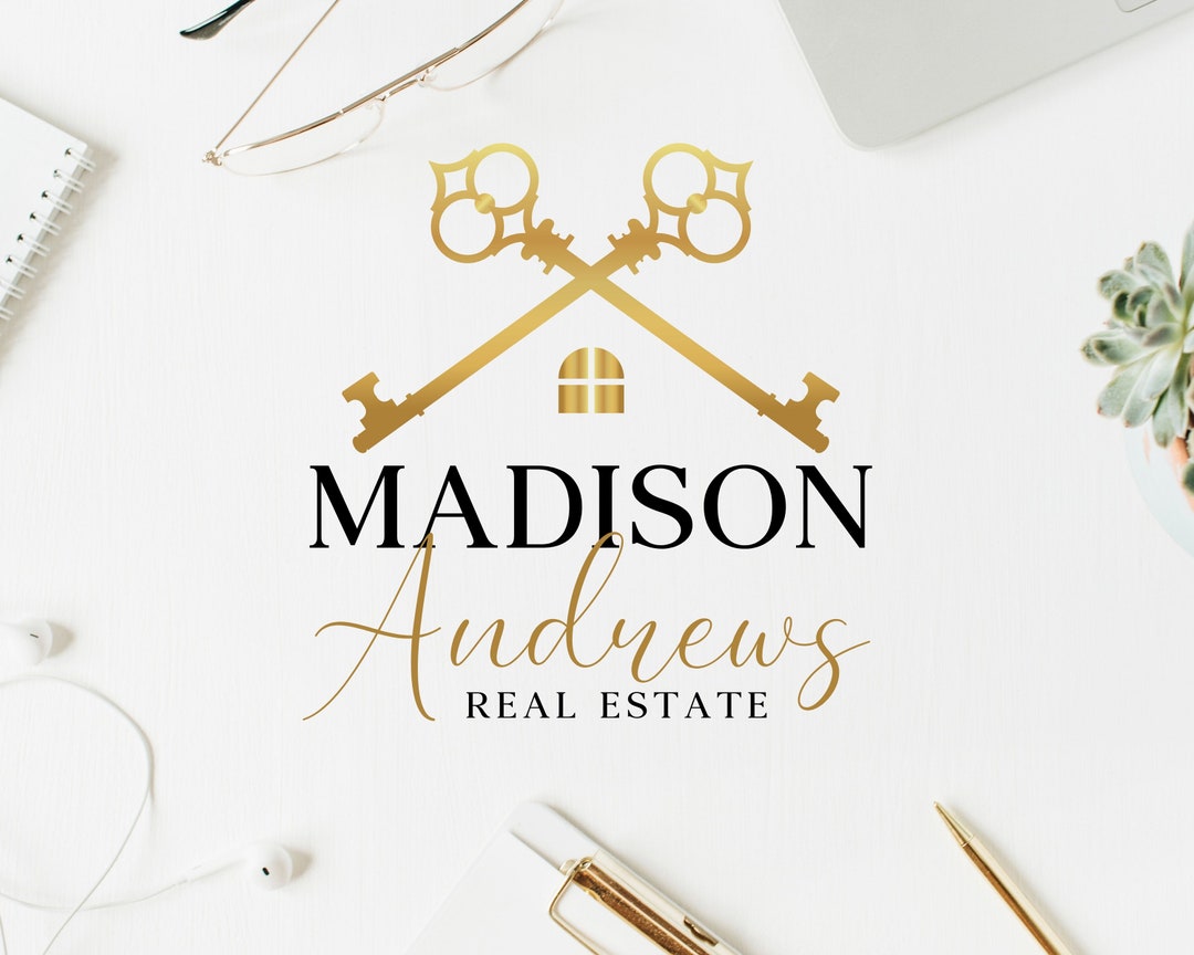 Premade Real Estate Golden Keys Logo - Transparent PNG, PDF, SVG, Web ...