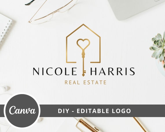 DIY Real Estate Logo Design Fully Editable Canva Template - Etsy